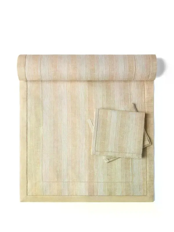 Brunello Cucinelli Striped Linen Runner Set - Neutrals