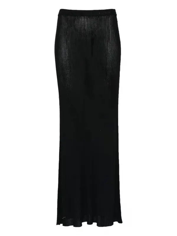 Balenciaga Ribbed Maxi Skirt - Black