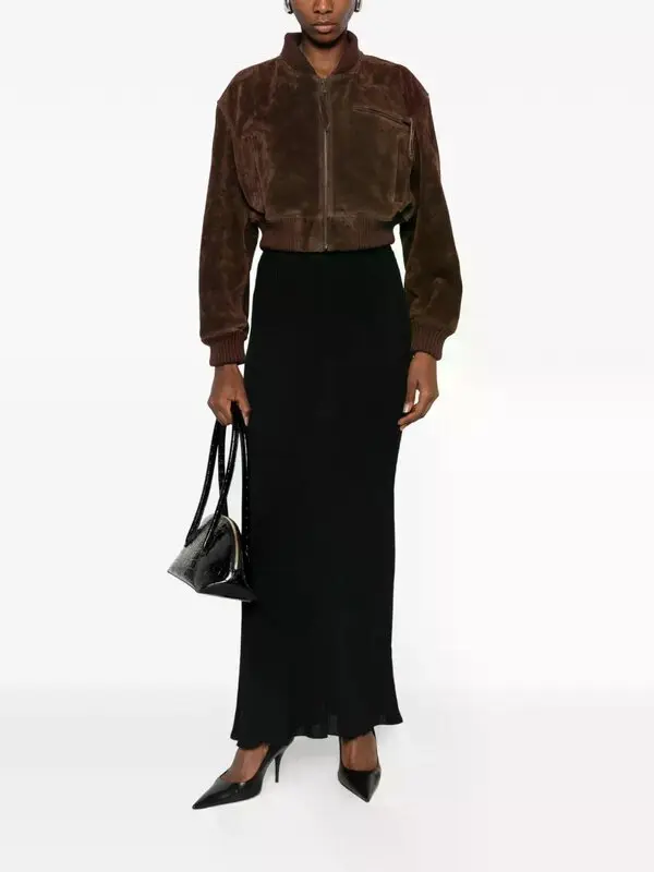 Balenciaga Ribbed Maxi Skirt - Black