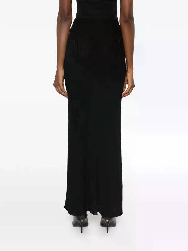 Balenciaga Ribbed Maxi Skirt - Black