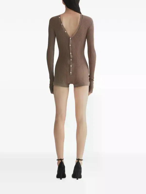 MUGLER Fitted Button Bodysuit