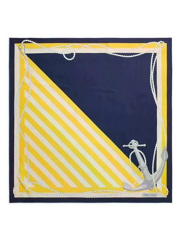 Ralph Lauren Striped Nautical Square Scarf - Yellow