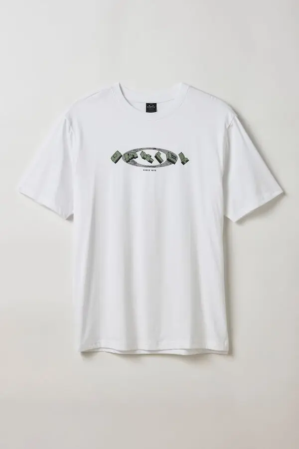 Oakley Blocks Cotton Logo Graphic Tee - White