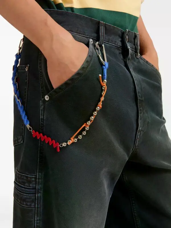 Marni Enamelled Symbol Twisted Cord Keyring - Blue