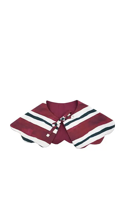 DAMSON MADDER Novelty Wastage Collar In Burgundy - Burg Stripe