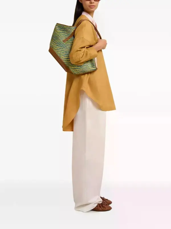 Marni Raffia-effect Tote Bag - Blue