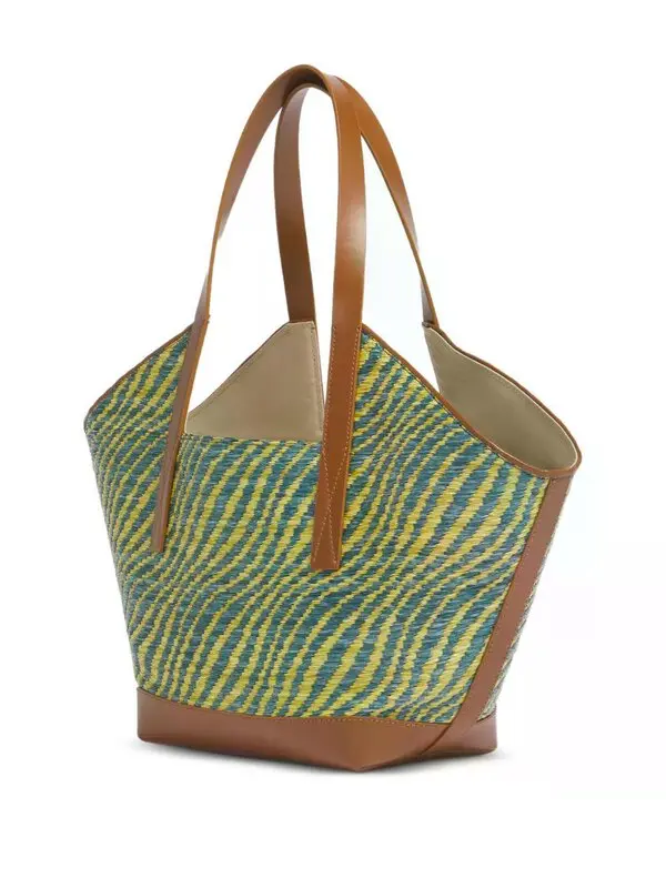 Marni Raffia-effect Tote Bag - Blue
