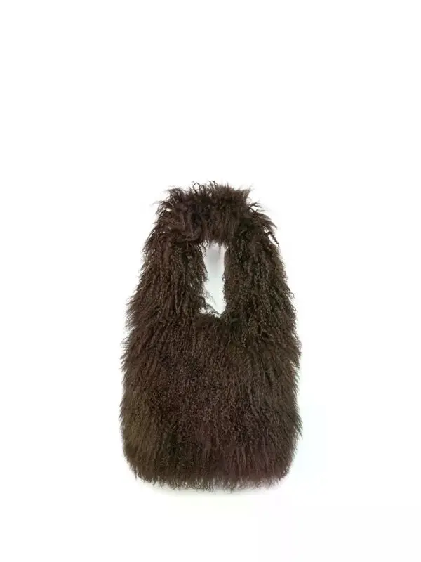 YVES SALOMON Shearling Shoulder Bag - Brown