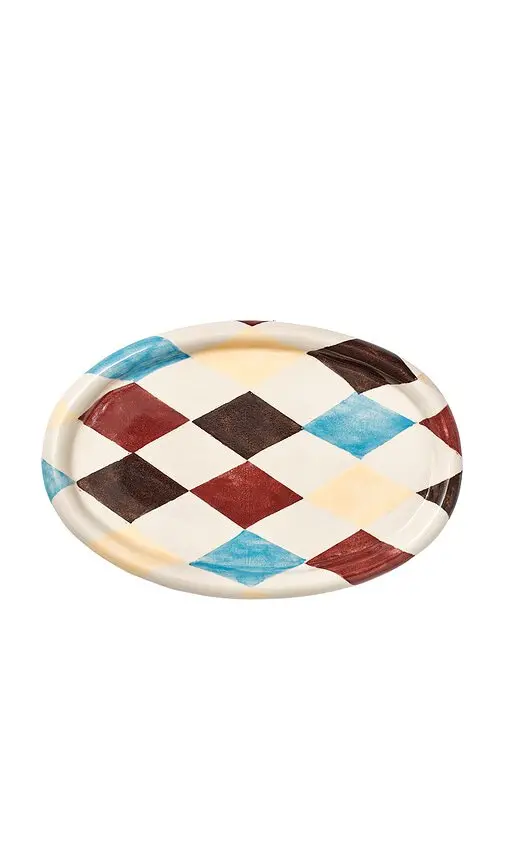 DAMSON MADDER Chubby Serving Platter In Cream - Harlequin