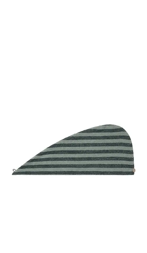 PIGLET IN BED Pembroke Stripe Cotton Hair Wrap - Pine Green