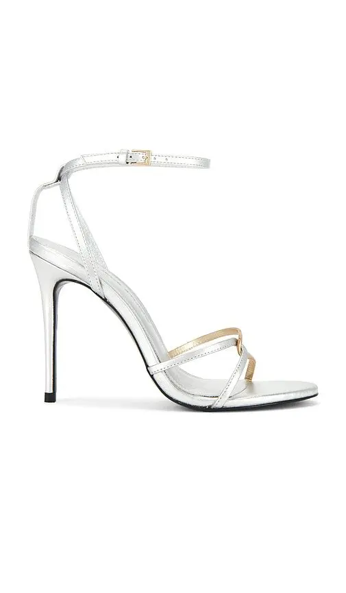 BLACK SUEDE STUDIO Miley 100 Sandal - Silver & Gold Metallic Leather