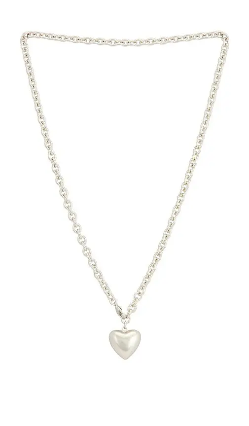 ROXANNE ASSOULIN Mini Puffy Heart Necklace - Silver