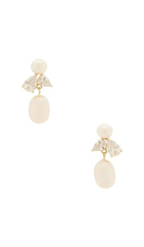 Shashi Cecilia Pearl Earrings - Silver