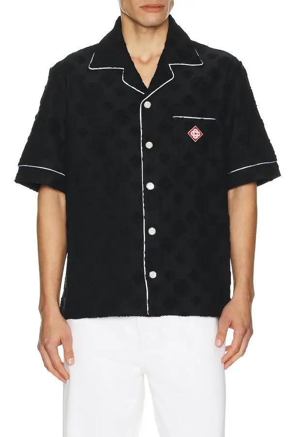 Casablanca Towelling Monogram Shirt - Black