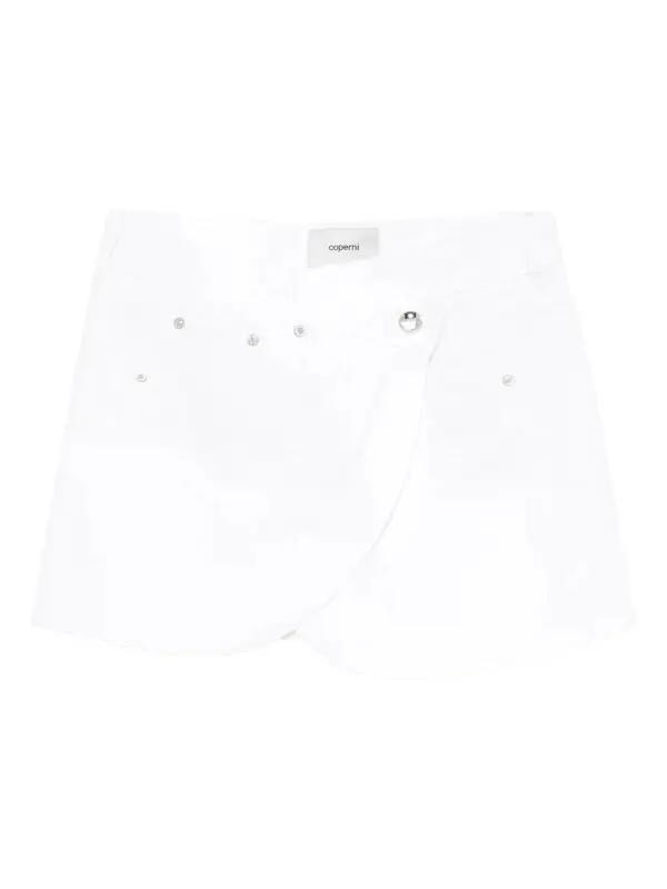 Coperni Studded Overlap Mini Skirt - White