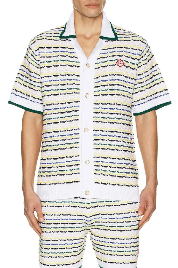 Casablanca Tuck Stitch Shirt In White