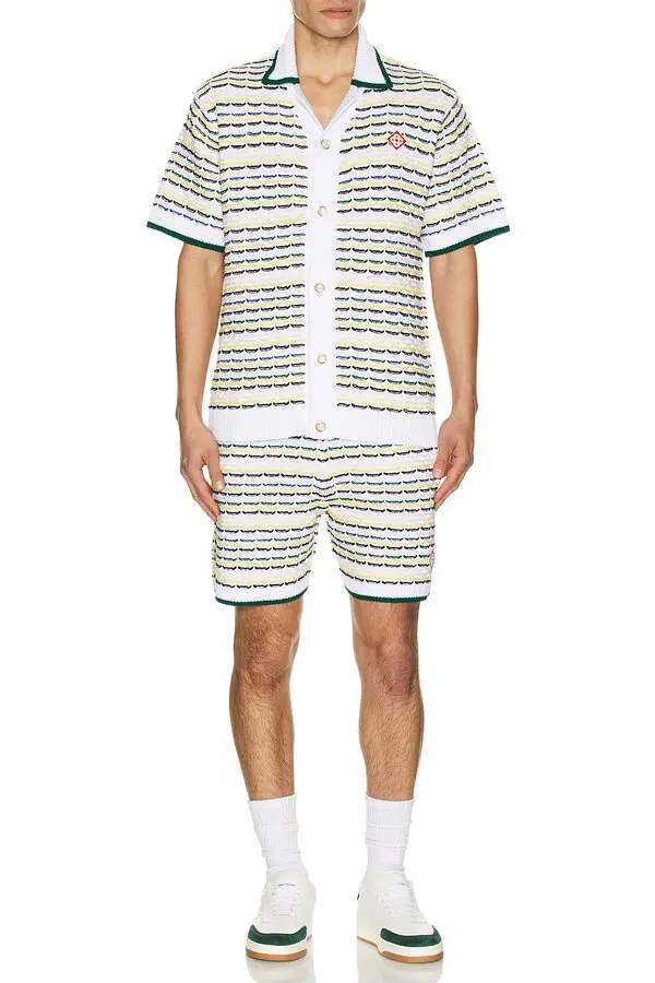 Casablanca Tuck Stitch Shirt In White