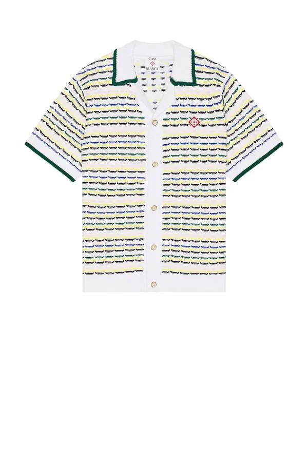 Casablanca Tuck Stitch Shirt In White