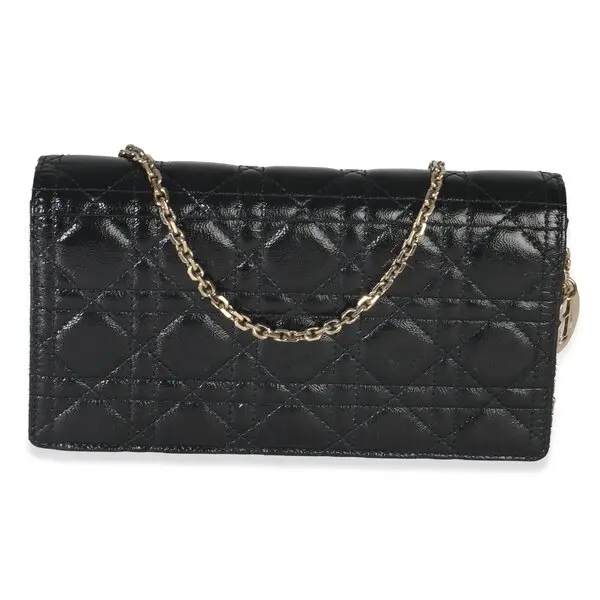 Dior Distressed Cannage Lady Pouch - Black