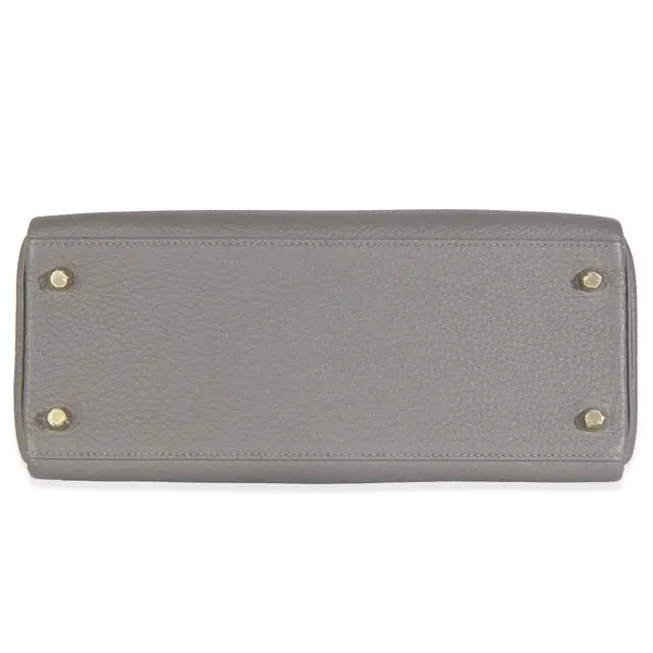 Hermès Etain Clemence Retourne Kelly 28 Ghw - Gray
