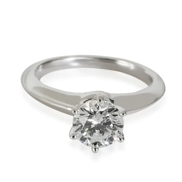 Tiffany & Co. Solitaire Engagement Ring H Vs2 1.02 Ctw - Platinum