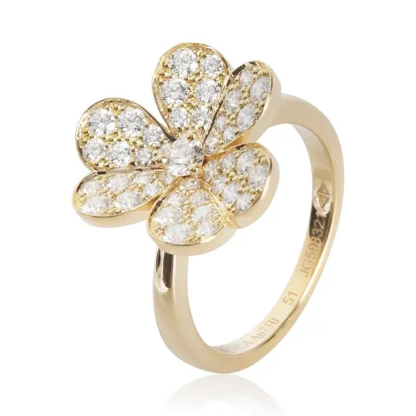 Van Cleef & Arpels Yellow Gold Diamond Frivole Ring