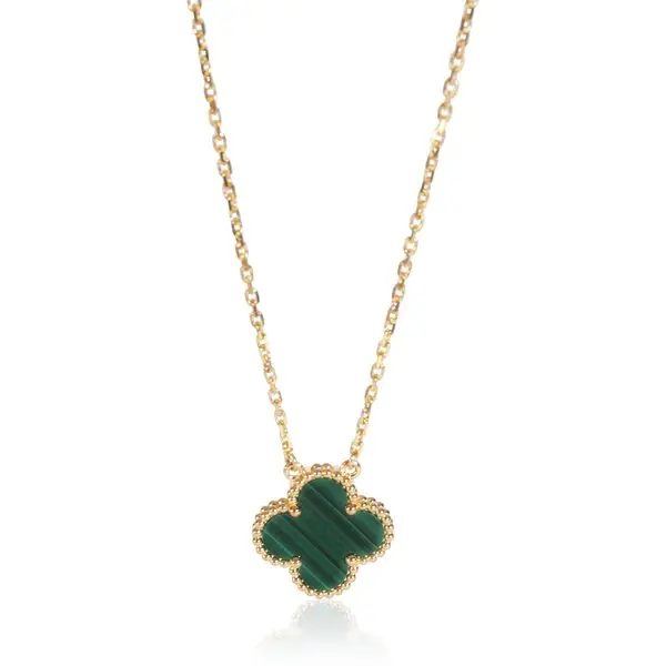 Van Cleef & Arpels 18k Yellow Gold Malachite Vintage Pendant - Yellow_gold