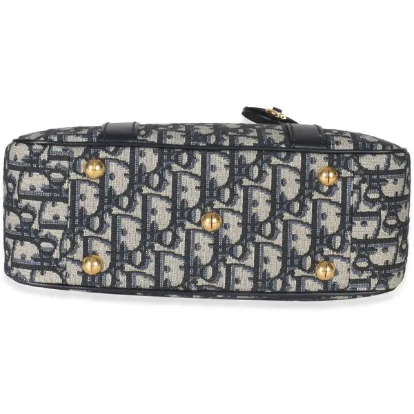 Dior Navy Oblique Canvas D-vibe Bowling Bag