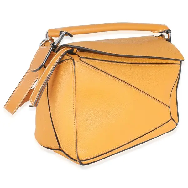 Loewe Grained Calfskin Puzzle Bag - Yellow