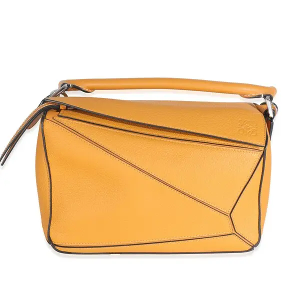 Loewe Grained Calfskin Puzzle Bag - Yellow