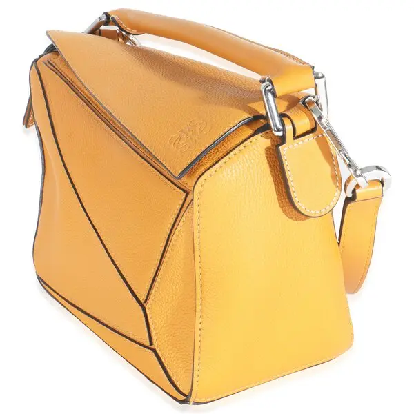 Loewe Grained Calfskin Puzzle Bag - Yellow