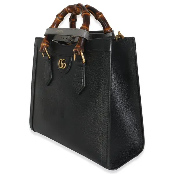 Gucci Diana Tote Dusty Grey Textured Dollar Calfskin With Web