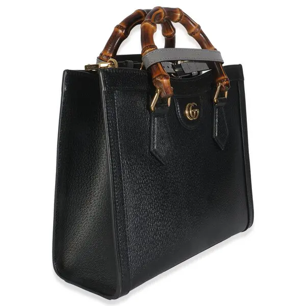 Gucci Diana Tote Dusty Grey Textured Dollar Calfskin With Web