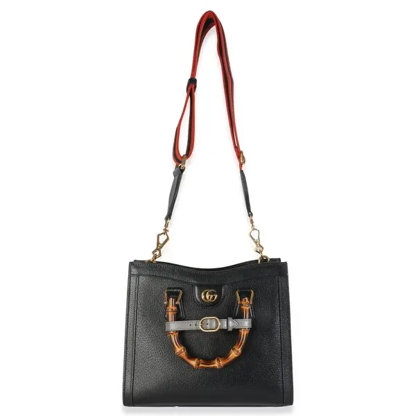 Gucci Diana Tote Dusty Grey Textured Dollar Calfskin With Web