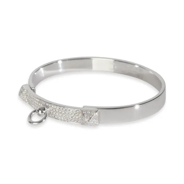 Hermès White Gold Diamond Collier De Chien Bracelet