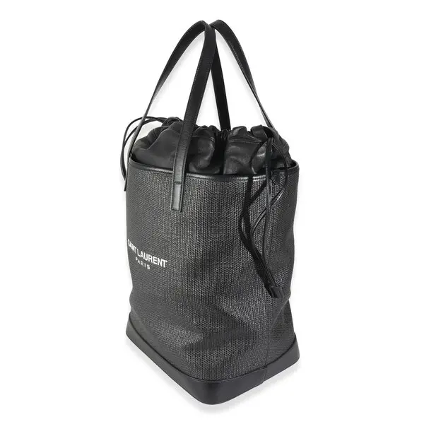 Saint Laurent Linen Canvas Teddy Shopping Bag