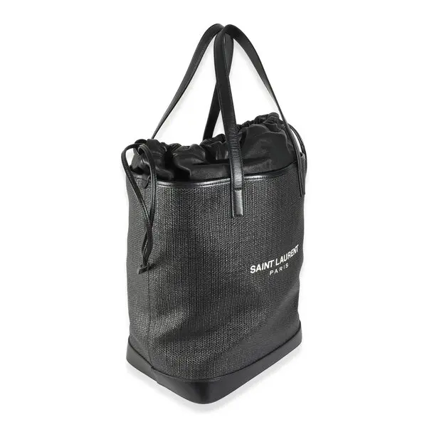 Saint Laurent Linen Canvas Teddy Shopping Bag
