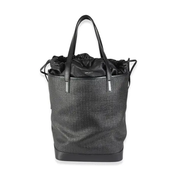 Saint Laurent Linen Canvas Teddy Shopping Bag