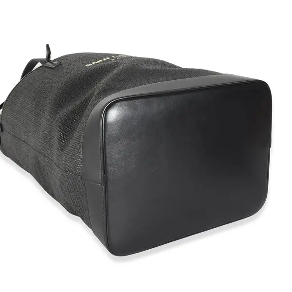 Saint Laurent Linen Canvas Teddy Shopping Bag
