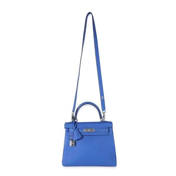 Hermès Bleu Royal Togo Kelly Retourne 25 Phw - Blue