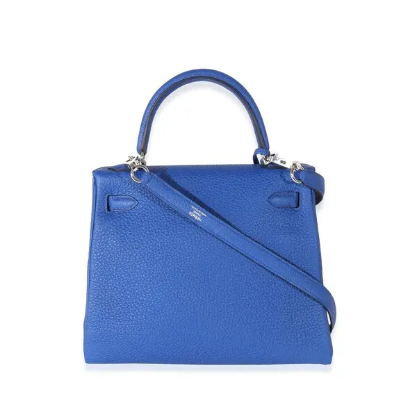 Hermès Bleu Royal Togo Kelly Retourne 25 Phw - Blue