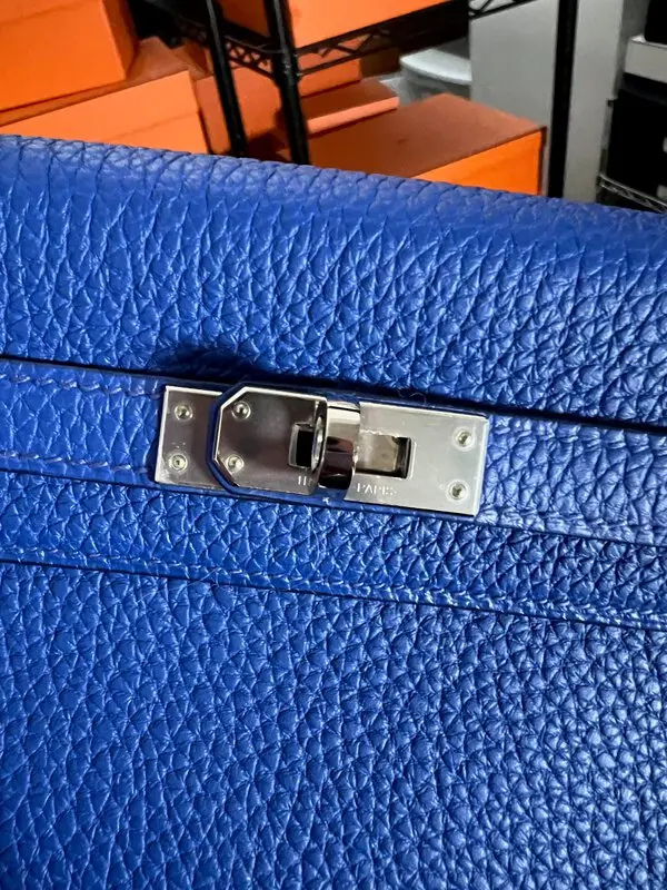 Hermès Bleu Royal Togo Kelly Retourne 25 Phw - Blue