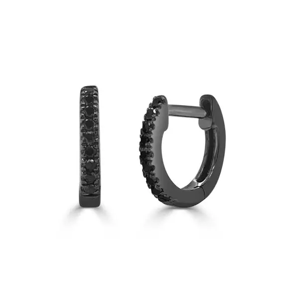 SABRINA DESIGNS CO. 14k Black Gold And Black Diamond Huggie Earrings - Black_gold