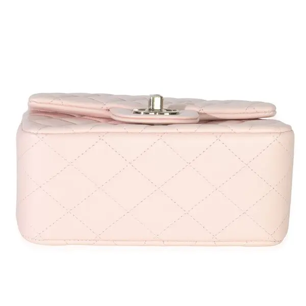 Chanel Quilted Lambskin Square Flap Bag - Pink
