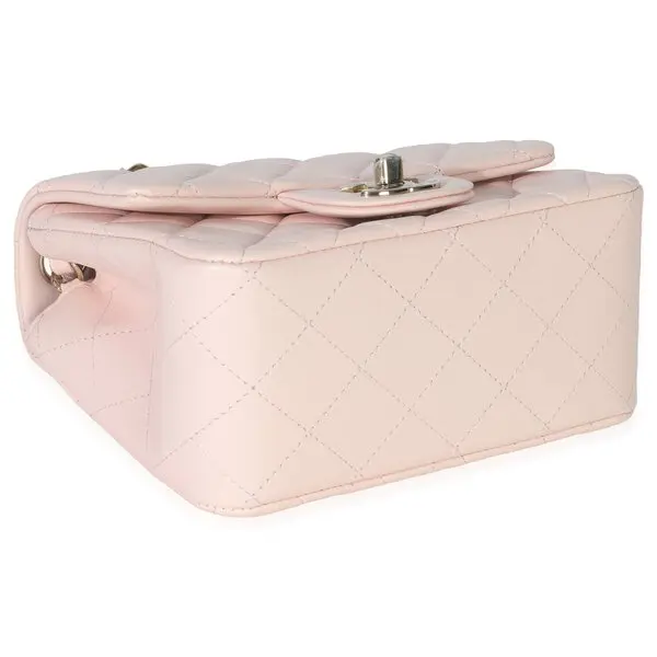 Chanel Quilted Lambskin Square Flap Bag - Pink