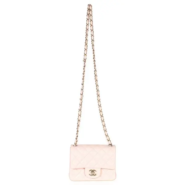 Chanel Quilted Lambskin Square Flap Bag - Pink
