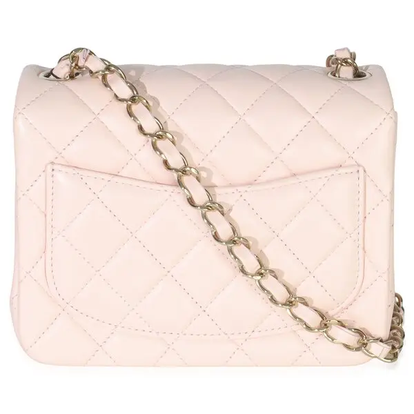 Chanel Quilted Lambskin Square Flap Bag - Pink