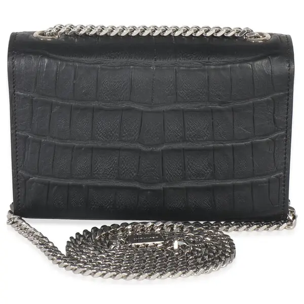 Saint Laurent Crocodile Embossed Monogram Kate Tassel