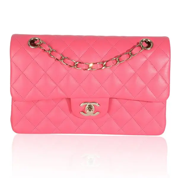Chanel Quilted Lambskin Classic Double Flap Bag - Pink