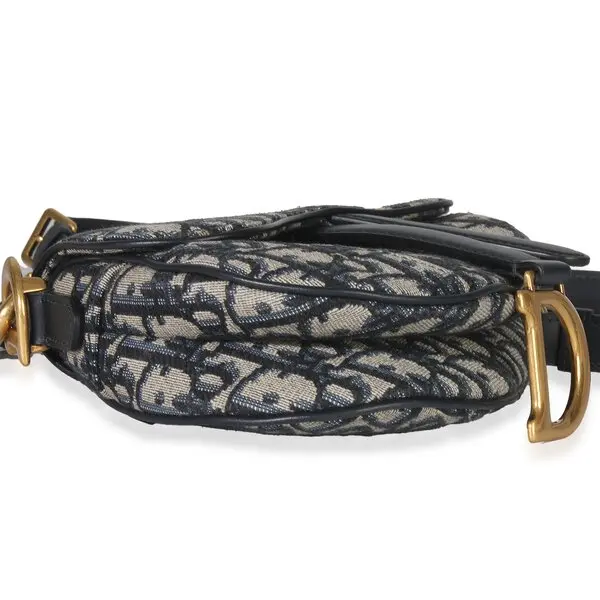 Dior Oblique Canvas Saddle Bag - Blue